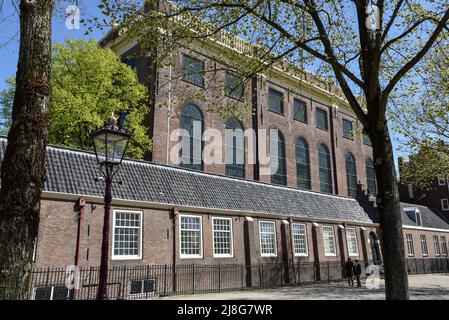 the facade of the Portuguese Synagogue of Amsterdam, an historic 17th ...