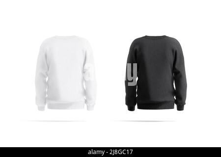 Blank white knitted sweater mockup, front and back view Stock Photo - Alamy