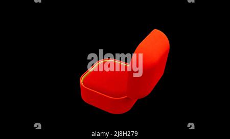 Red and gold opened empty jewelry present box on white, isolated ...