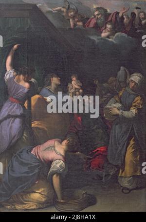 Birth of the Virgin, 1610-15 by Scarsella, Ippolito (Scarsellino) (1551 ...