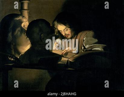 Rome, Italy. Bust of Michelangelo Buonarroti, 1475-1564, after a work ...