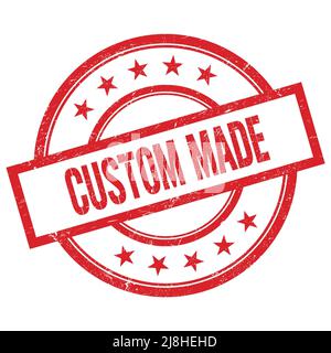 CUSTOM text written on red grungy stamp sign Stock Photo - Alamy