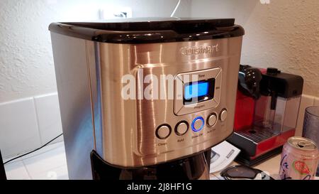 Close-up of control panel for Cuisinart programmable coffee maker in ...