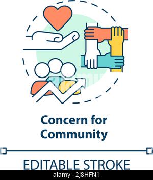 Concern line icon concept. Concern flat vector symbol, sign, outline ...