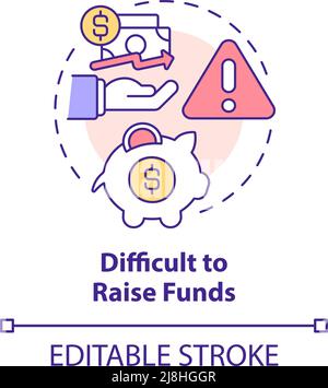 raise funds line icon, outline symbol, vector illustration, concept ...