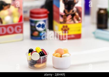 medicine for veterinary use, pills and capsules for pets and animals ...