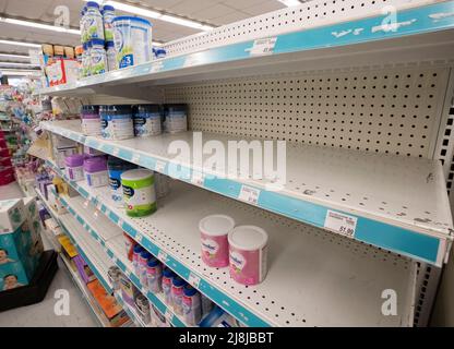 Empty shelves with baby formula are seen at CVS pharmacy in Washington ...