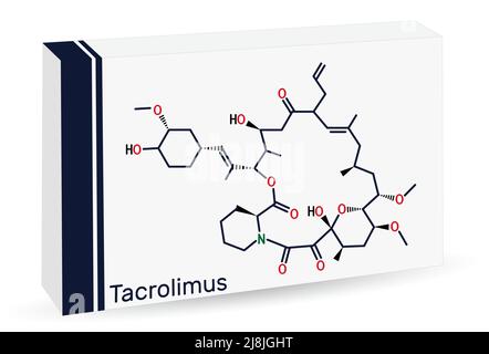 Tacrolimus (fujimycin, FK-506) immunosuppressant drug molecule ...