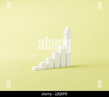 Stair step to growth success and bar graph with coins stack. Growth ...
