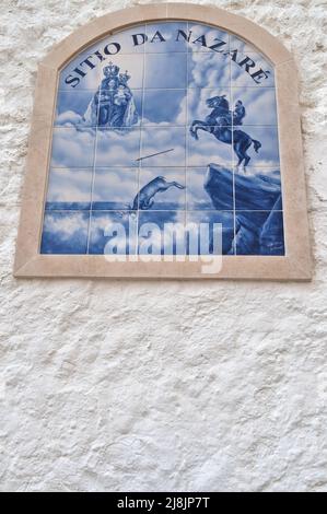 Mosaic Azulejo depicting The Miracle of Nazare in Sitio da Nazare ...