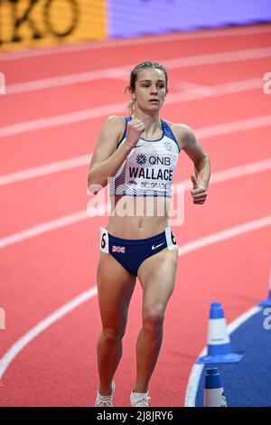 Erin Wallace participating in the Belgrade 2022 World Indoor ...