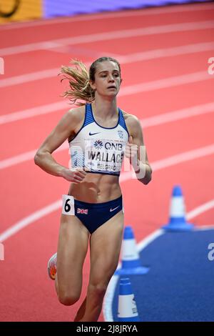 Erin Wallace participating in the Belgrade 2022 World Indoor ...