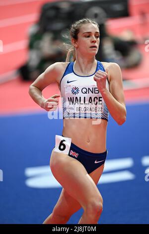 Erin Wallace participating in the Belgrade 2022 World Indoor ...