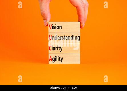 VUCA vision understanding clarity agility symbol. Concept words VUCA ...