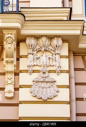 Art Nouveau Architecture, 13 Albert Street, Riga, Latvia Stock Photo ...