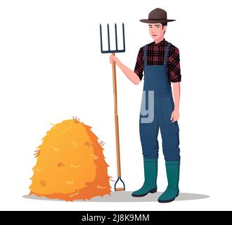 farming haystack cartoon vector illustration Stock Vector Image & Art ...