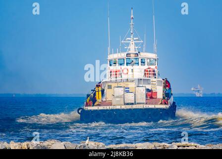 The MS Joy offshore supply ship carrying cargo to and from the ...