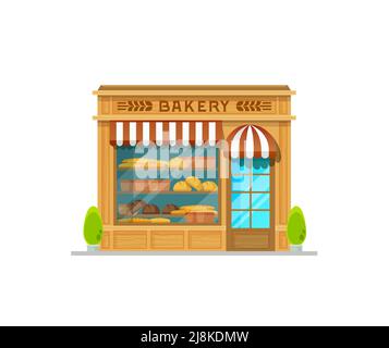 Bakery showcase with pastry products illustration Stock Vector Image ...