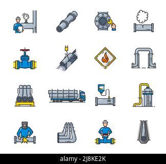 Petrol truck icons set 9 color vector isolated on white for any design ...