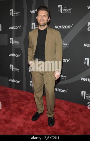 Actor Adam Scott attends the 26th annual Webby Awards at Cipriani Wall ...