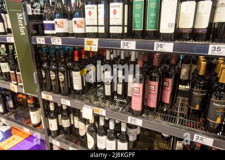 Merlot wine being sold in an Australian Dan Murphys liquor store in ...