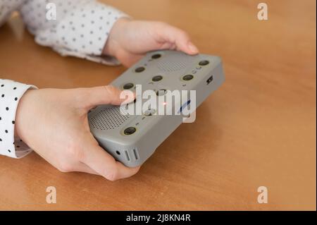 Computer keyboard for visually-impaired and blind people Stock Photo ...