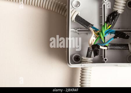 Poorly mounted wires in the electrical box, dangerous overload during ...