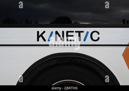 side bus with emblem Stock Photo - Alamy