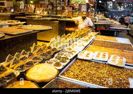 Damascus Syria bakery baklava sweet pastry Bazaar Souk Souq center ...