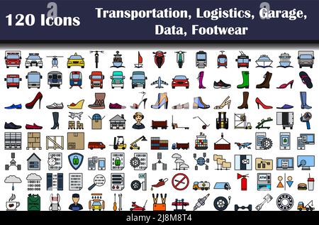 Thick-and-thin line icons collection. Contrast, Inconsistency, Variety ...