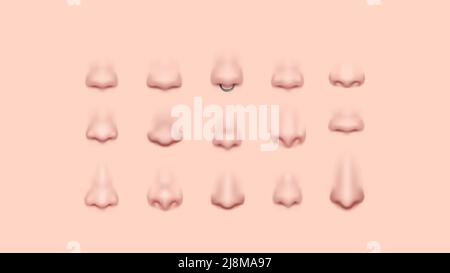 Face parts realistic. Human body eyes ear nose and mouth vector ...