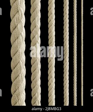 Old Ropes on a black background Stock Photo - Alamy
