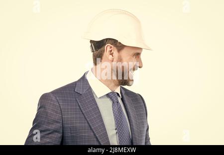 For better future more civil engineer. Happy engineer side-face ...