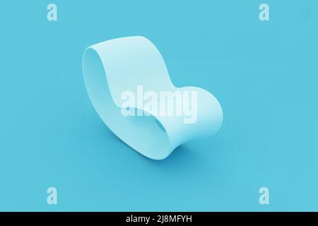 Monochrome chair on light blue background, solid color background, flat ...