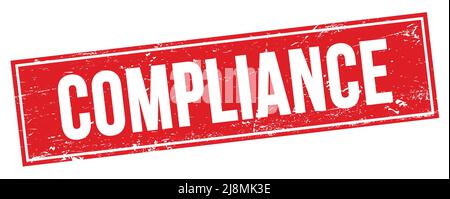 COMPLIANCE text on red grungy round vintage stamp Stock Photo - Alamy