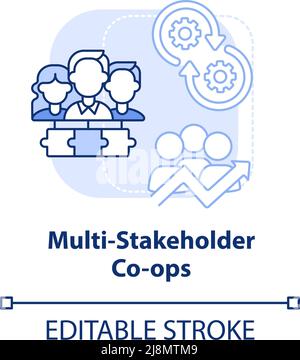Multi-stakeholder co-ops blue gradient concept icon Stock Vector Image ...