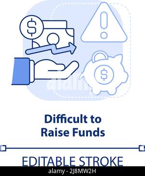 raise funds line icon, outline symbol, vector illustration, concept ...