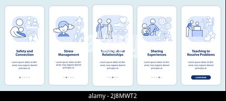 Family relationships importance blue onboarding mobile app screen Stock ...