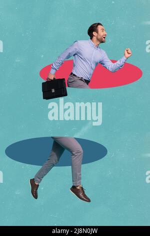 Creative abstract template collage of jumping woman legs orange dotted ...