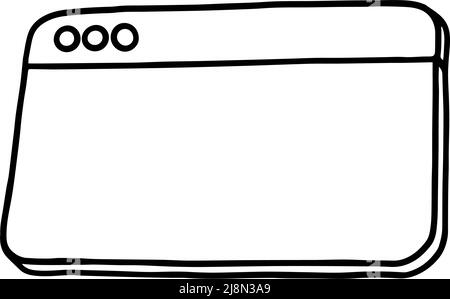 Open empty browser window hand drawn outline doodle icon. Internet ...