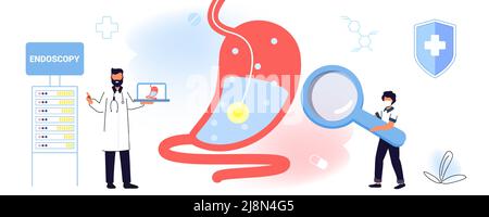 Endoscopy healthcare technology concept vector illustration ...