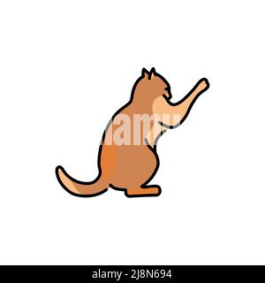 Evil cat fights color line icon. Pictogram for web page Stock Vector ...