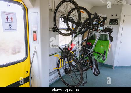 Bicycle racks in train of Masovian Railways - Koleje Mazowieckie train ...
