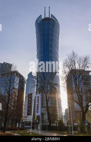 Warsaw Spire complex of office buildings in Warsaw, capital of Poland ...