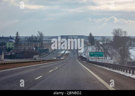 Expressway S7, major road in Poland, part of European route E77 view ...