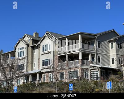 Low-angle view of Woodbury condominiums in Lafayette, California ...