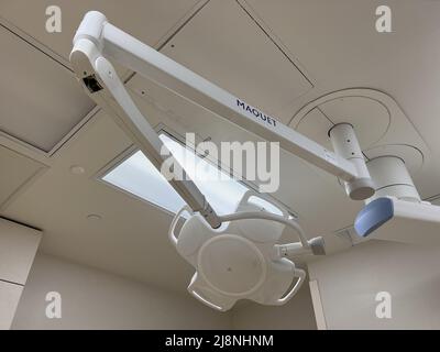 Overhead surgical or exam light from Maquet in a hospital emergency ...