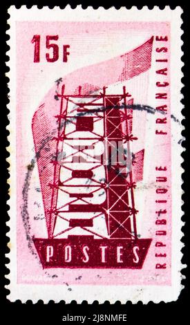FRANCE - CIRCA 1956: a stamp printed in the France shows Jean Jacques ...