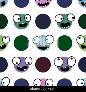Kids seamless aliens monsters pattern for textiles and packaging and ...