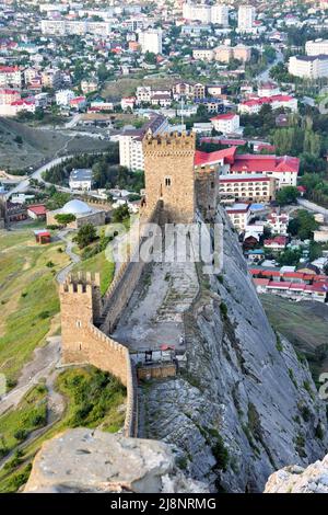 SUDAK, CRIMEA – JUNE 10, 2019: Genoese fortress of the 14th century in ...